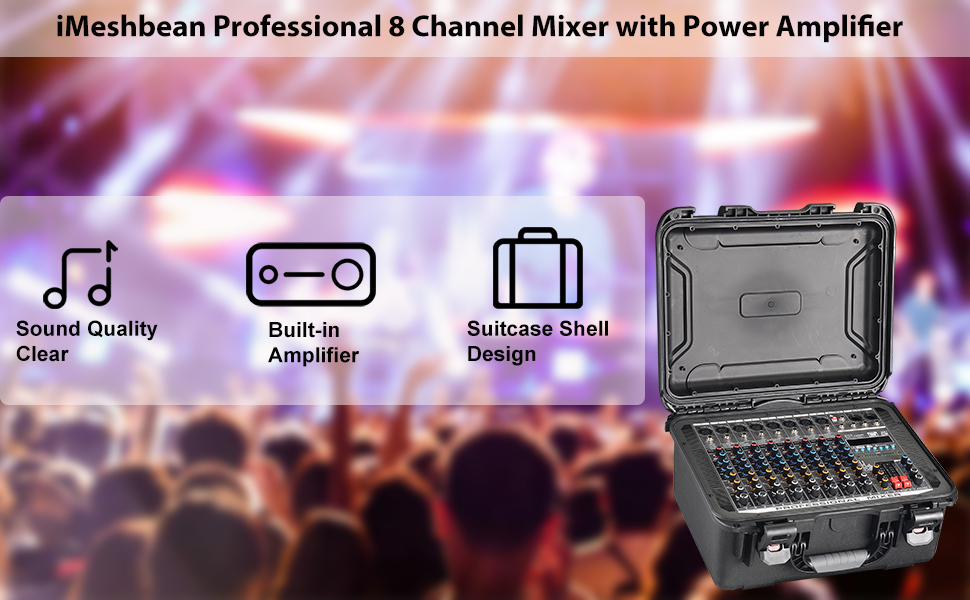 Amazon.com: Mixers Audio 8 Channel Mixer Power Mixer Amplifier All-in-one Tool Box 350W*2 High ...