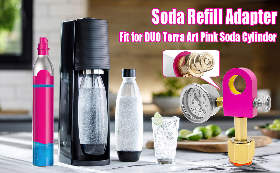 Amazon.com: NTSUMI Soda Refill Adapter Fit for DUO Terra Art Pink Soda Cylinder, Carbonator Soda ...