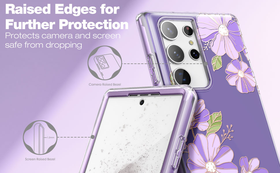 Amazon.com: SURITCH for Samsung Galaxy S23 Ultra Case, [Built-in Screen Protector] [Dual-Layer ...