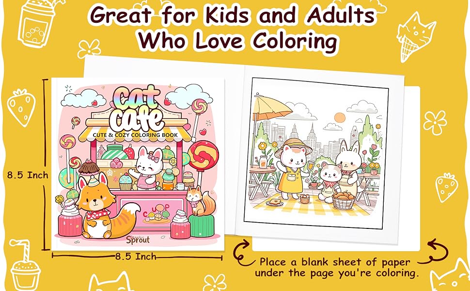 Amazon.com: Cat Cafe: Coloring Book for Adults and Teens Featuring ...