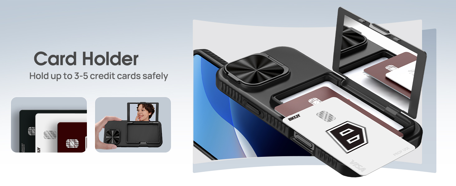 Amazon.com: BXYJY for iPhone 16 Pro Case Wallet, Built-in Card Holder (4-5 Cards), Camera Cover ...