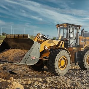 Amazon.com: wheelfun Huina RC Hydraulic Loader 1/16 K966 Kabolite 2.4G RC Construction Vehicle ...