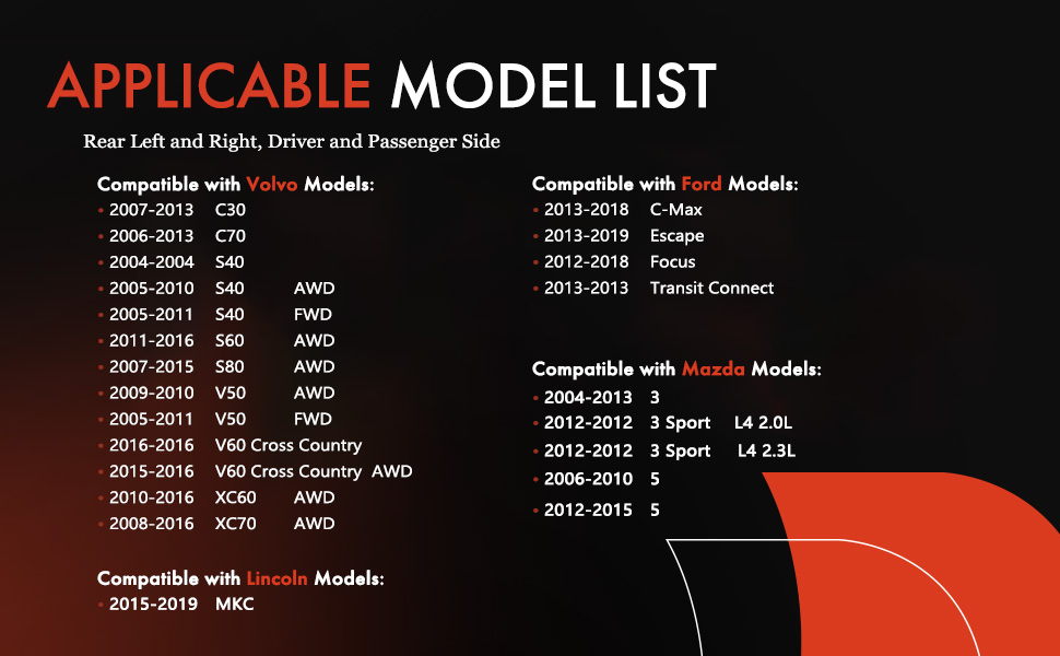 Amazon.com: A-Premium 2PC Set Rear Side ABS Wheel Speed Sensor Compatible with Ford, Mazda ...