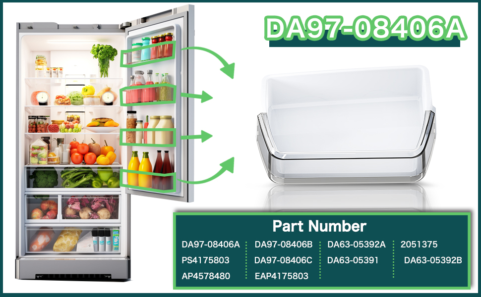 Amazon.com: UPGRADE DA97-08406A, DA97-08406B/C Refrigerator Door Bin Shelf Replaces for Samsung ...
