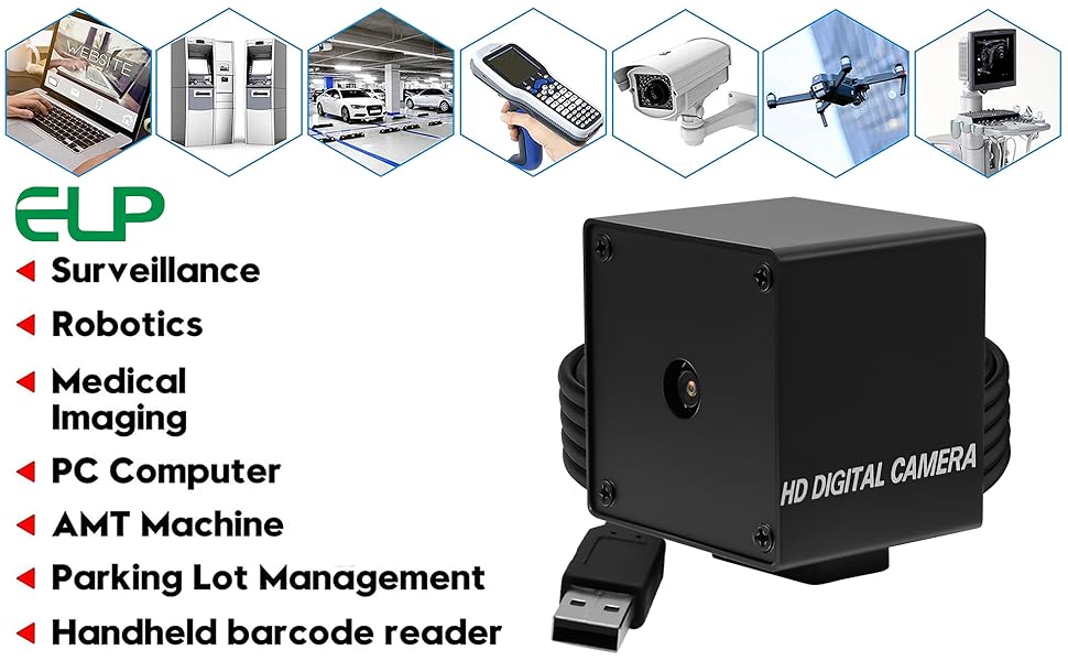Amazon.com: ELP 16MP Autofocus USB Camera with Metal Case - Mini UVC USB2.0 4K Webcam with 68 No ...