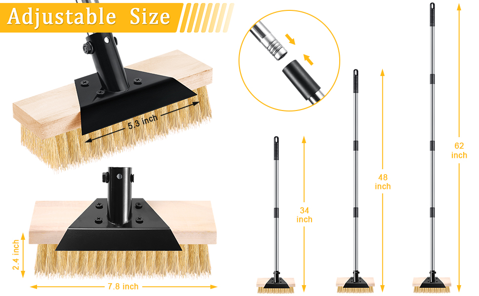 Amazon.com: Deck Brushes for Scrubbing Heavy Duty-Deck Scrub Brush with ...