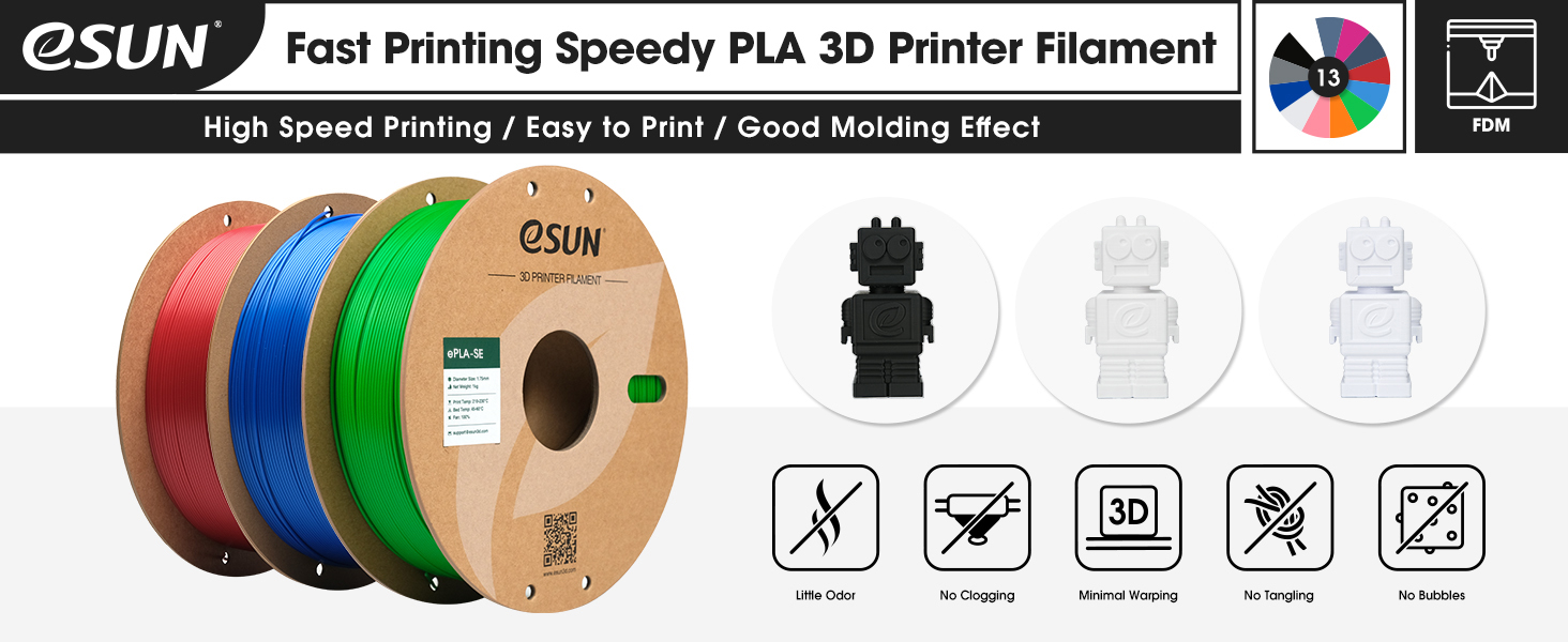 eSUN PLA Filament 1.75mm, PLA Basic 3D Printer Filament Dimensional Accuracy +/- 0.05mm, 1KG ...