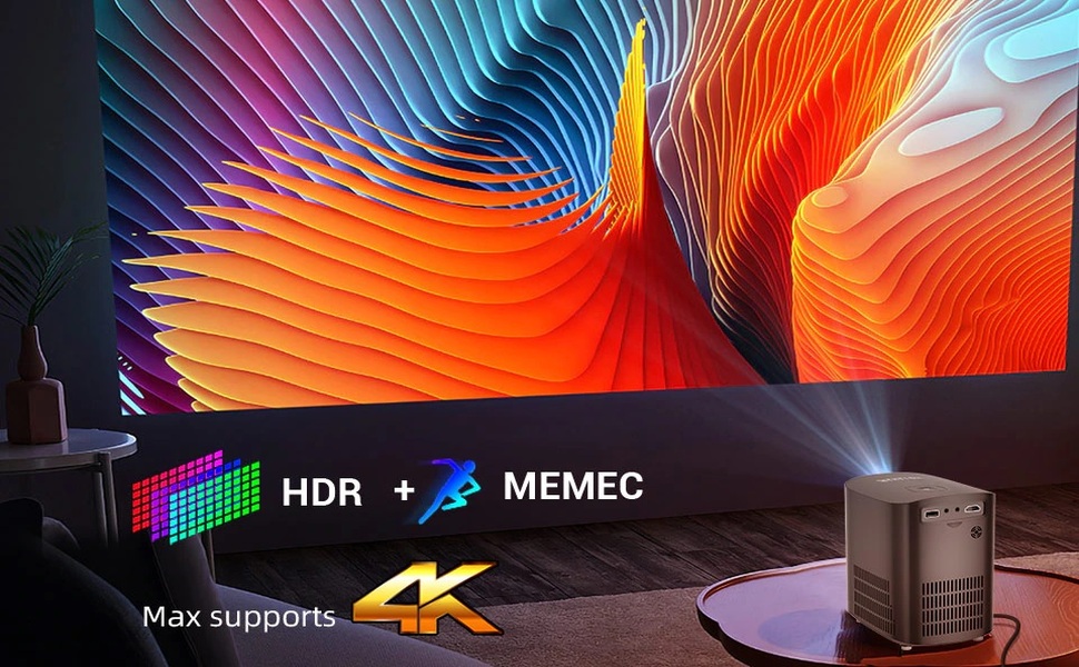 AUN BYINTEK X20 Android 9.0 Projector for Home 4K Video Support, 450 ...