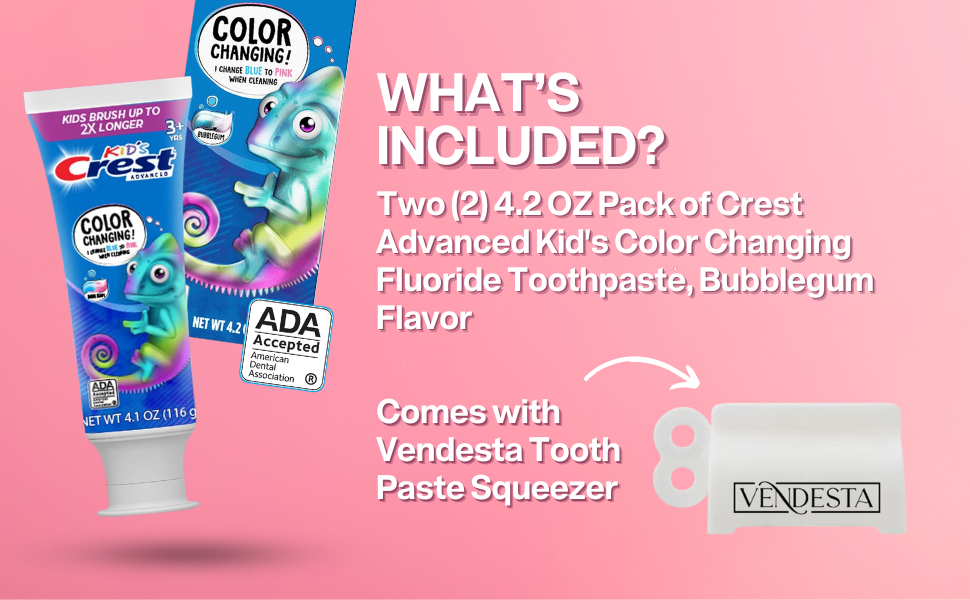 Amazon.com: Crest Kids Color Changing Toothpaste Bundle: 2-Pack ...