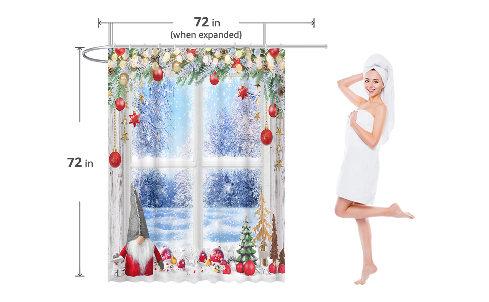 Amazon.com: Allenjoy 72" x 72" Winter Christmas Window Shower Curtain ...