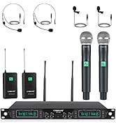 Amazon.com: Phenyx Pro Wireless Microphone System, Quad Channel Wireless Mic, w/ 4x40 UHF ...