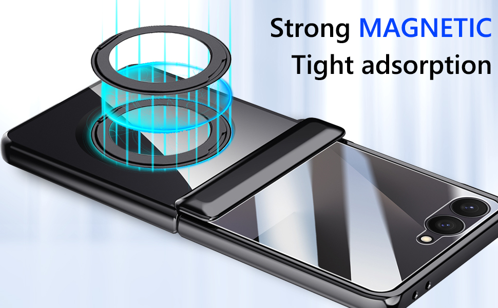 Amazon.com: YQODSZ for Samsung Galaxy Z Flip 7 Clear Case with Ring Stand, Z Flip7 Magnetic ...