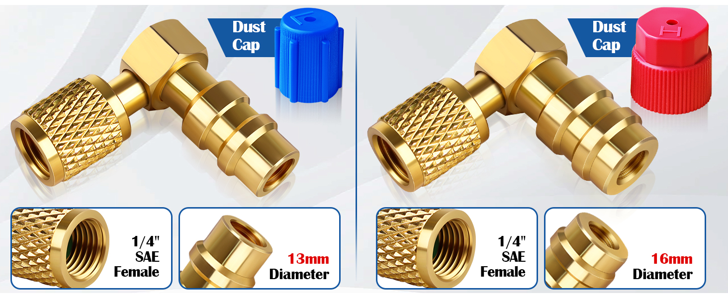 Amazon.com: FANOVO 90° R12 to R134a Adapter, High & Low Pressure R12 to R134a Conversion kit ...