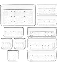 Amazon.com: Drawer Organizers Set of 80, 4 Sizes Clear Plastic Drawer ...