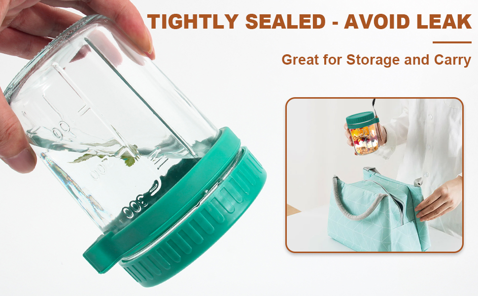 Amazon.com: TAOUNOA 9 Pack Overnight Oats Container, 12oz Glass Overnight Oats Containers with ...