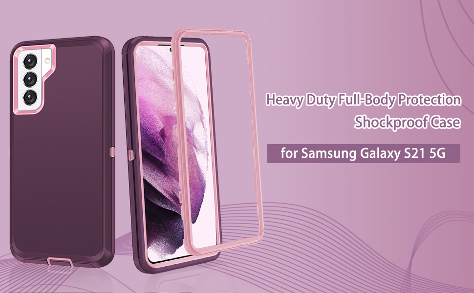 Amazon.com: I-HONVA for Galaxy S21 5G Case Shockproof Dust/Drop Proof 3-Layer Full Body ...