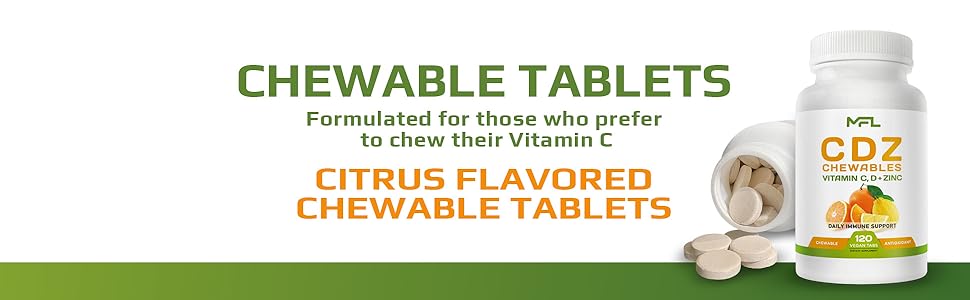 Amazon.com: MUSCLE FOOD LABS C D Z CHEWABLES | Vitamin C, 1000mg | Vitamin D3, | Zinc, | Non-GMO ...
