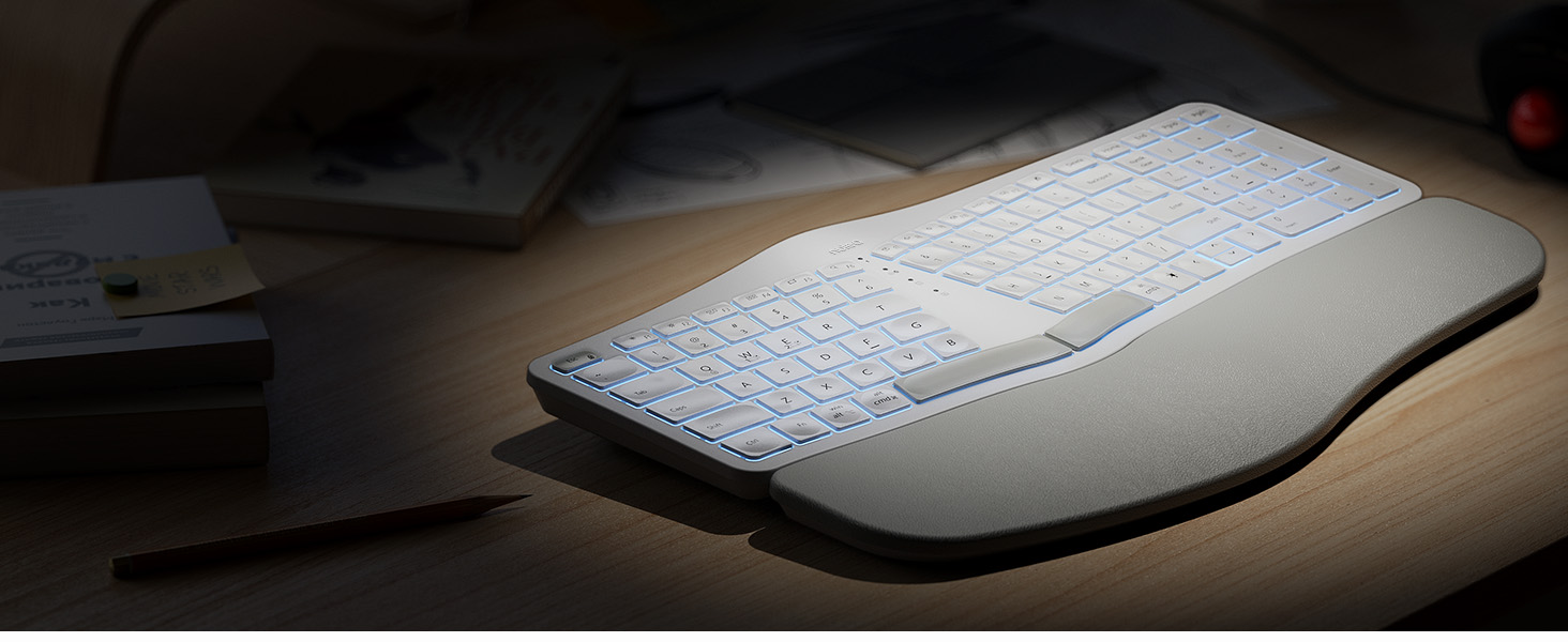 Nulea Wireless Ergonomic Keyboard Split Keyboard With Wrist Rest Usb C Charging 7 Color