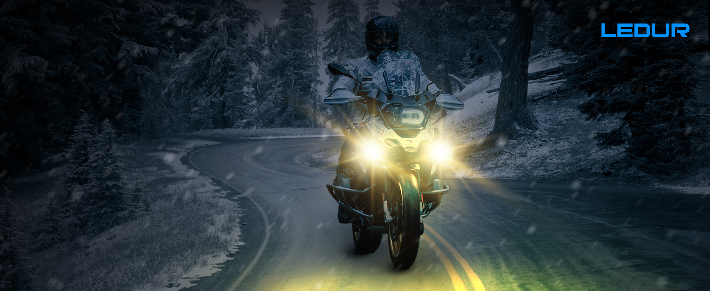 Amazon.com: LEDUR Motorcycle Auxiliary Lights Kit White Amber Strobe LED Driving Fog Lights 6 ...