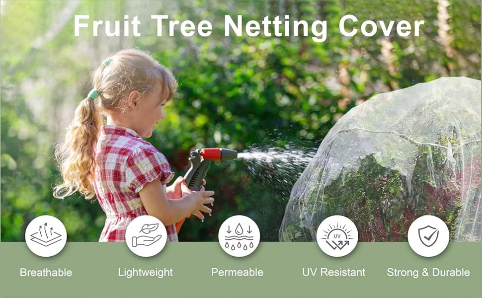 Amazon.com : Homoda Fruit Tree Netting Cover with Zipper & Drawstring, 10ft x 9.5ft Insect Bird ...