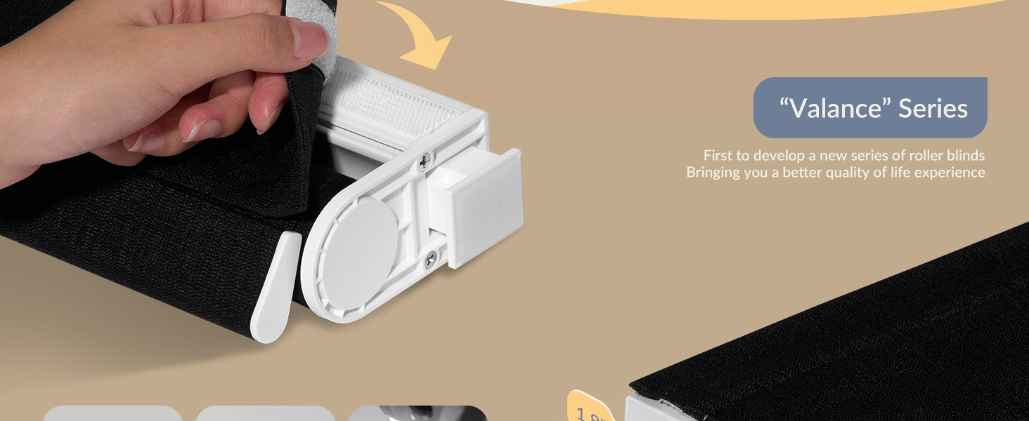 Boolegon No Drill No Tools Roller Shades for Windows, Blackout Linen ...