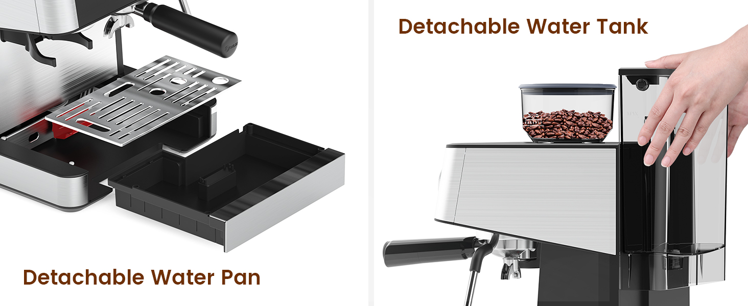 Amazon.com: COWSAR Espresso Machine 15 Bar, Semi-Automatic Espresso Maker with 30-Position ...