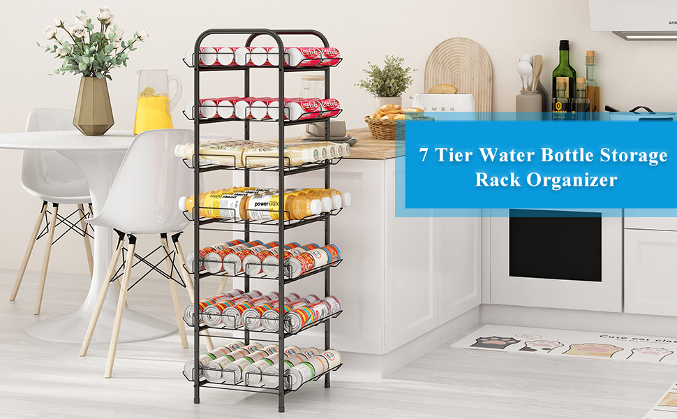 Amazon.com: GILLAS 3 5 6 7 8 Tier Water Bottle Storage Rack, Free Standing Vertical Metal,Water ...