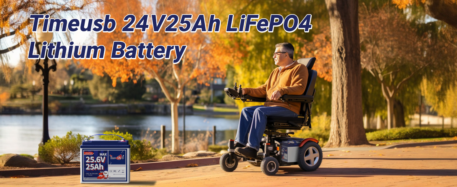 Amazon.com: Timeusb 24V 25Ah LiFePO4 Battery, 2C High Discharge Rate ...