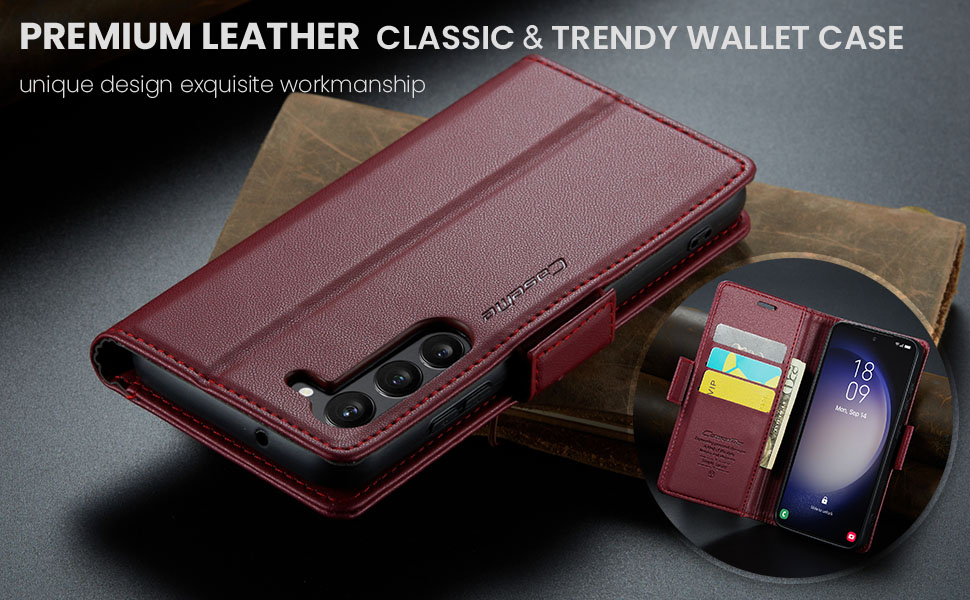 Amazon.com: SINIANL Samsung Galaxy S23 FE Wallet Case - RFID Blocking, Magnetic Clasp Book Folio ...