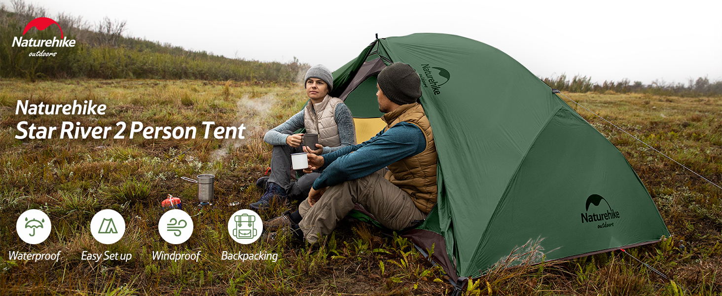 Naturehike Tent Star-River Double Layer Ultralight 2 Person Backpacking Tent Waterproof Hiking ...