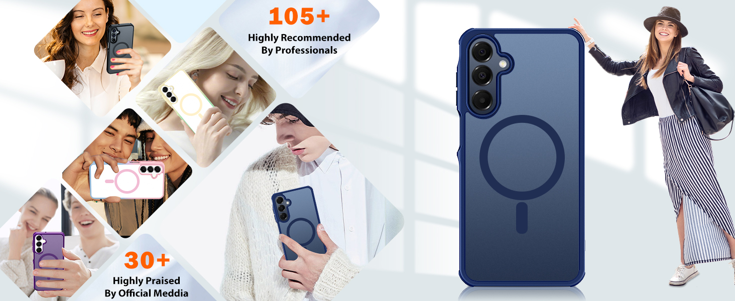 Amazon.com: Iokmax for Samsung Galaxy A16 5G Case with 2X Screen Protector, Magnetic Military ...