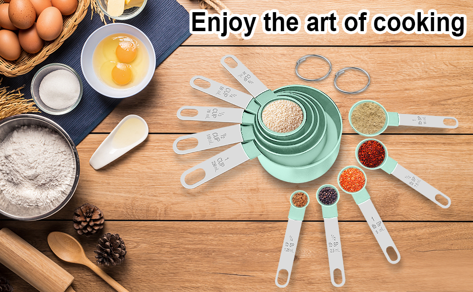Amazon.com: Measuring Cups and Spoons Set, Stackable Cups and Spoons ...