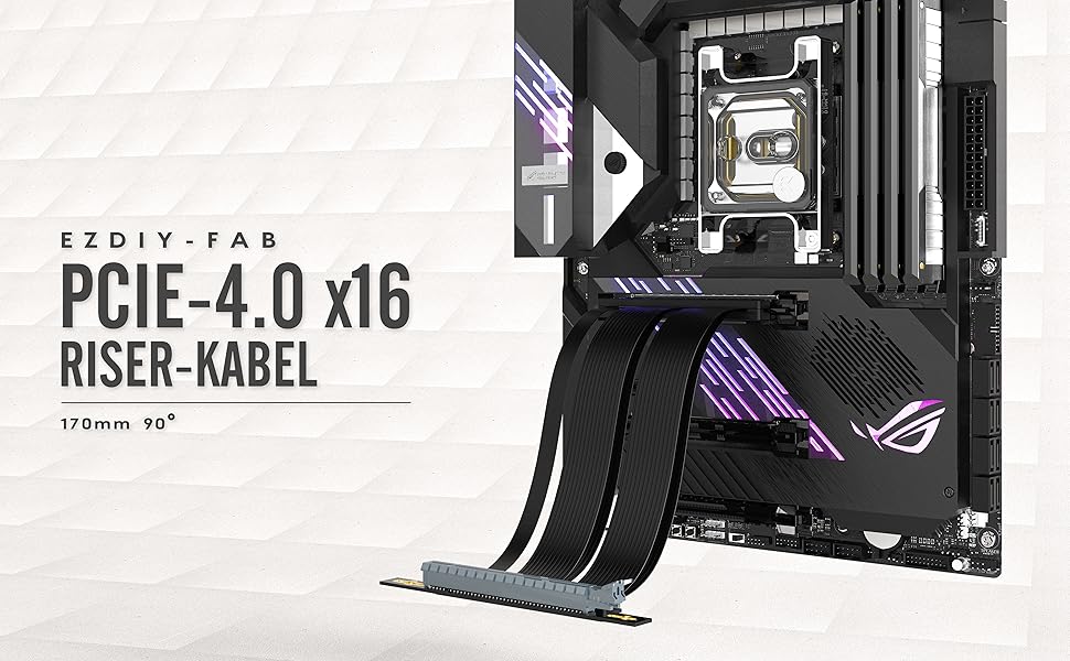 EZDIY-FAB PCI Express 4.0 16x Flexible Kabelverlängerung Port Adapter für Grafikkarten,High ...