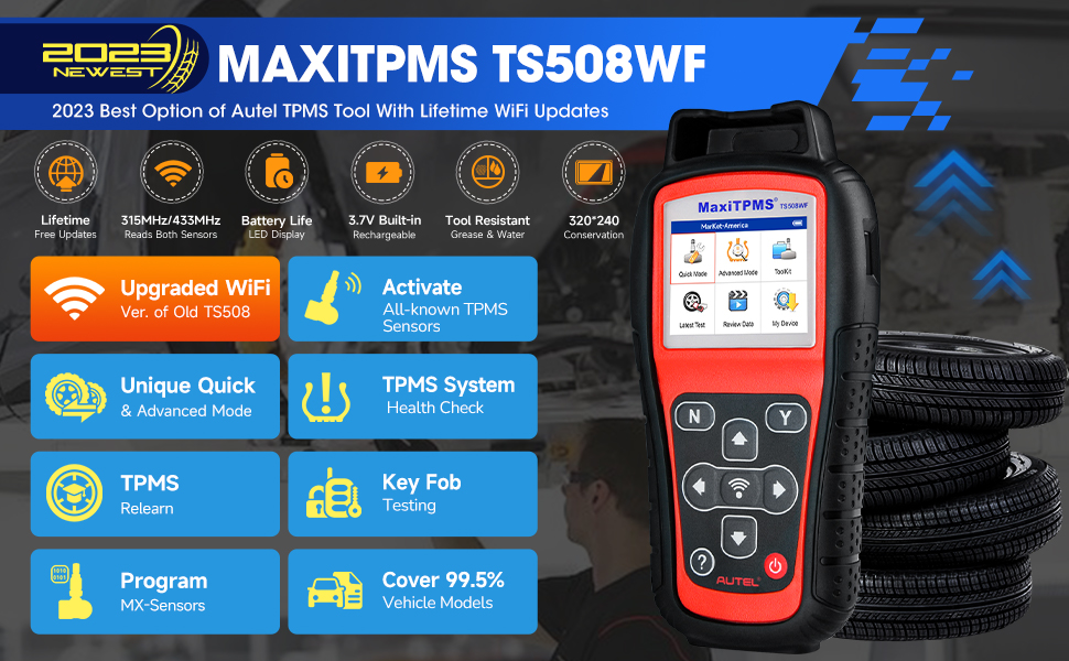 Autel MaxiTPMS TS508WF TPMS Programming Tool, 2024 Newest WiFi Ver. of ...
