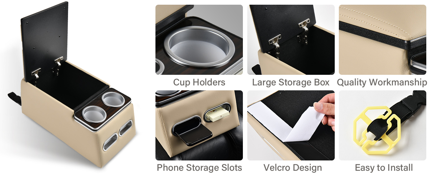 Amazon.com: Coverado Car Center Console, Universal Rear Bench Seat Consoles, Truck Seat ...