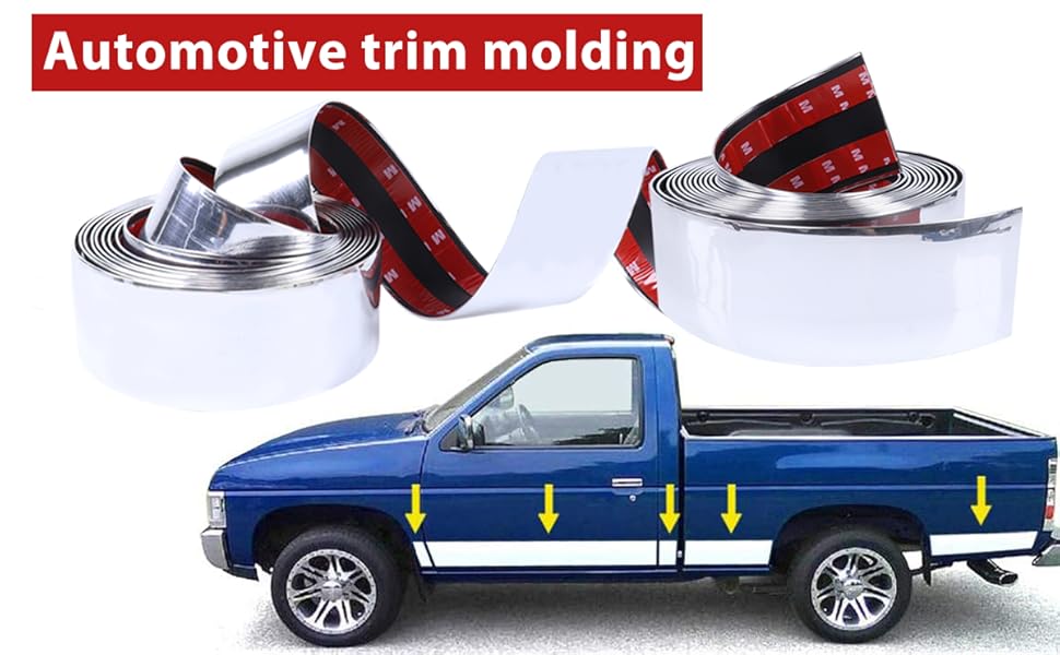 Amazon.com: SBWLKJ 2-3/4"(70mm) Automotive Chrome Trim Molding 25FT Heavy Duty Car Side Body ...
