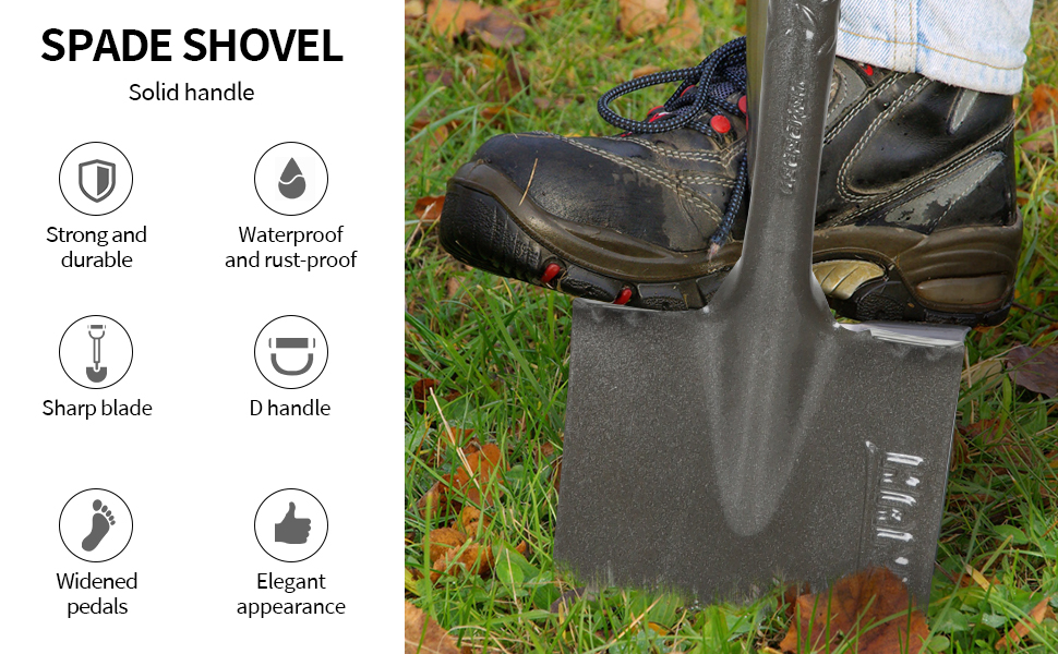 Amazon.com: HANTOP Flat Shovel - Square Point Shovel for Digging, Gardening, Planting & Edging ...