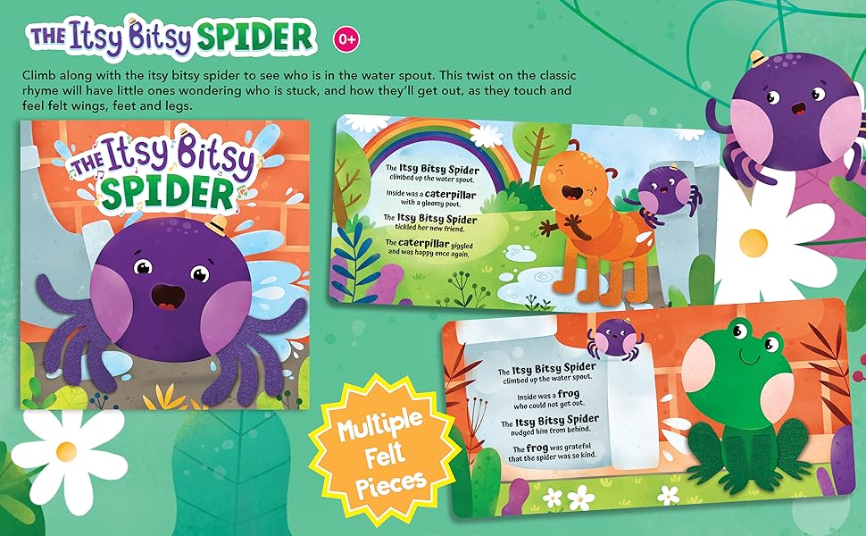 Amazon.com: The Itsy Bitsy Spider - Children's Sensory Board Book with ...