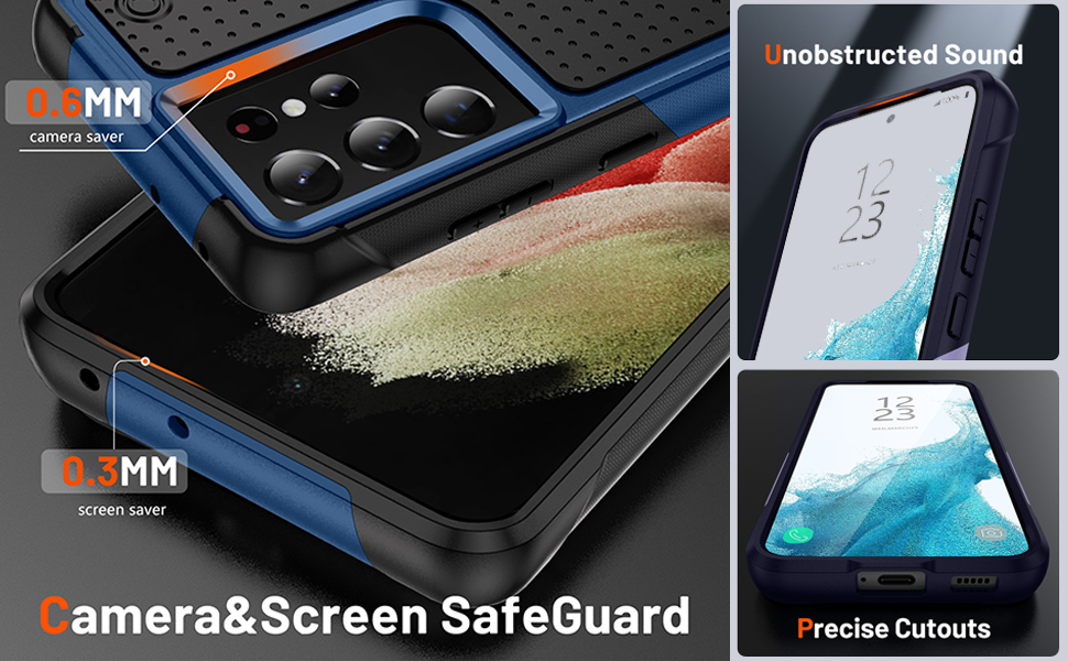 Amazon.com: Designed for Samsung Galaxy S21 Ultra Case 2 in 1 Gift Militay Grade Drop Protective ...