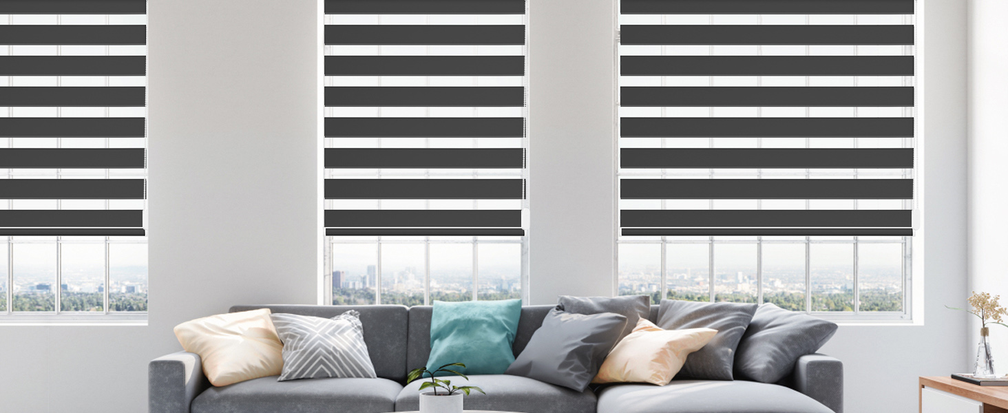 Amazon.com: Changshade Zebra Blinds for Indoor Windows with Cord Custom Size, Blackout Zebra ...