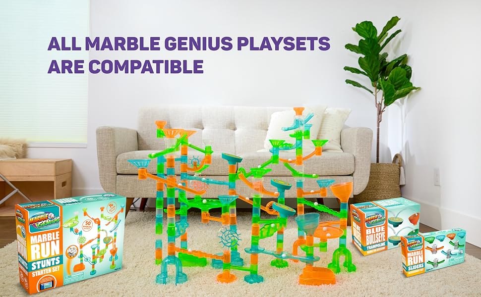 Amazon.com: Marble Genius Marble Run Stunts Sliders Set, 8 Pieces Total ...