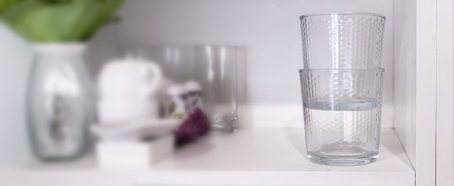 KONZEPT Trinkgläser Set 6-teilig - 365ml, Wassergläser, Strukturierte Gläser Ideal für Wasser ...