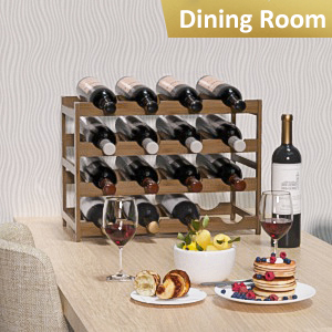 Amazon.com: Ruichang Wine Rack Sturdy Wine Countertop - Bamboo Wine Bottle Holder Wine Storage ...