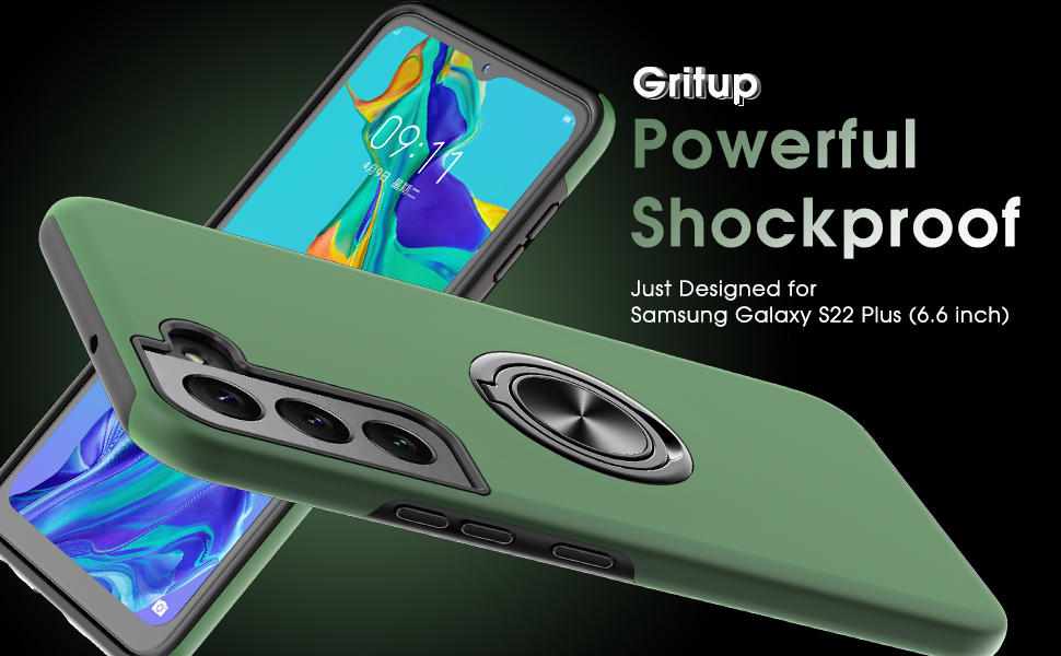 Amazon.com: Gritup for Samsung Galaxy S22+ Plus Case with HD Screen Protector, [Military Grade ...