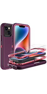 Amazon.com: YKHJKLEC for iPhone 14 Plus Case, Military Grade 3 in 1 Heavy Duty Shockproof/Drop ...