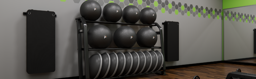 Amazon.com : Power Systems Adjustable Wall Rack for Yoga and Fitness Mats,Black : Sports & Outdoors