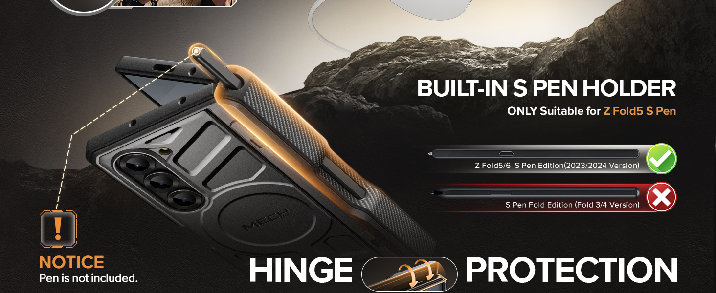 Amazon.com: TONGATE Magnetic for Z Fold 6 Case with S Pen Holder & Stand, [Compatible with ...