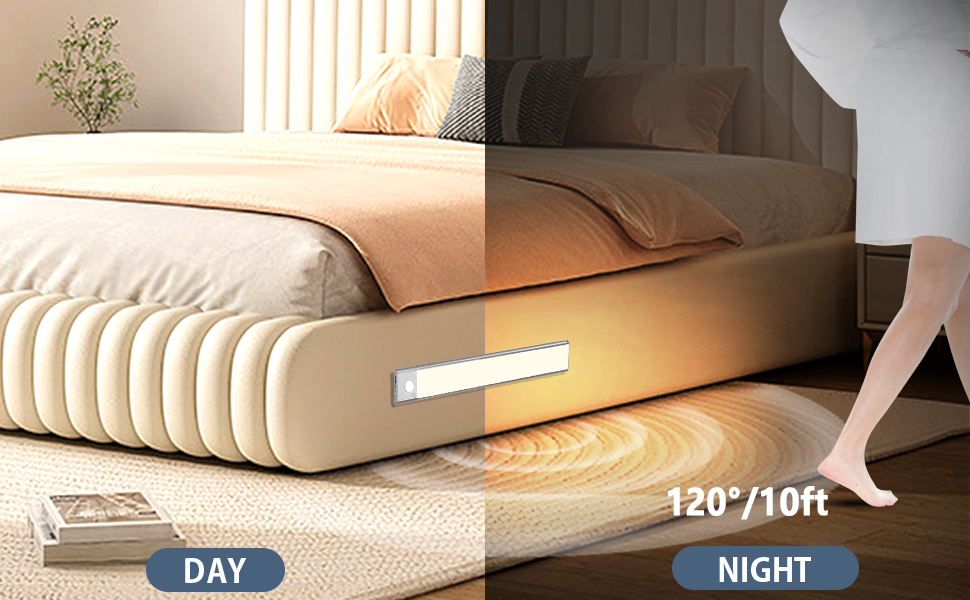 90LED Under Cabinet Lights,3 Color Temperature Dimmable Motion Sensor Light Indoor,Magnetic ...