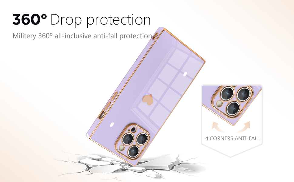 Amazon.com: IAIYOXI Case for iPhone 15 Pro Max - Rectangle Design, Full Camera Protection, Cute ...