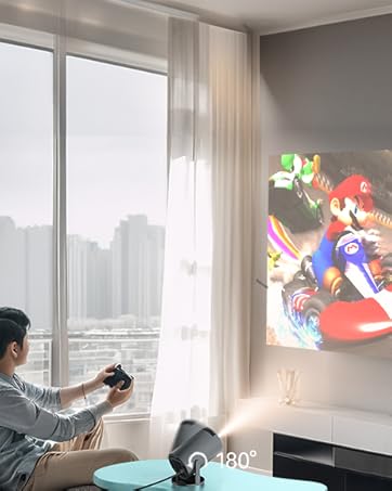 Amazon.co.jp: 【超小型&180°回転】aubor プロジェクター Android TV 11.0 高輝度 10000lm 家庭用 4K対応 5GWiFi Bluetooth5.2 ...